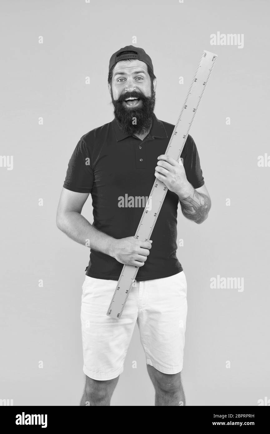 measure the length. Measuring a line. back to school. Teacher hold ...