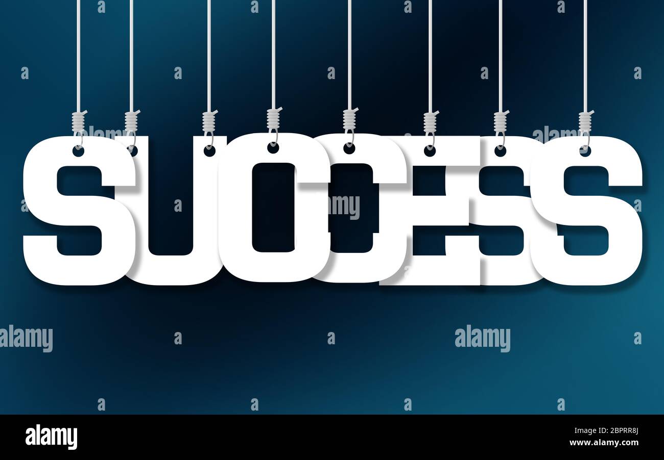 Success word hang on ropes, 3D rendering Stock Photo - Alamy