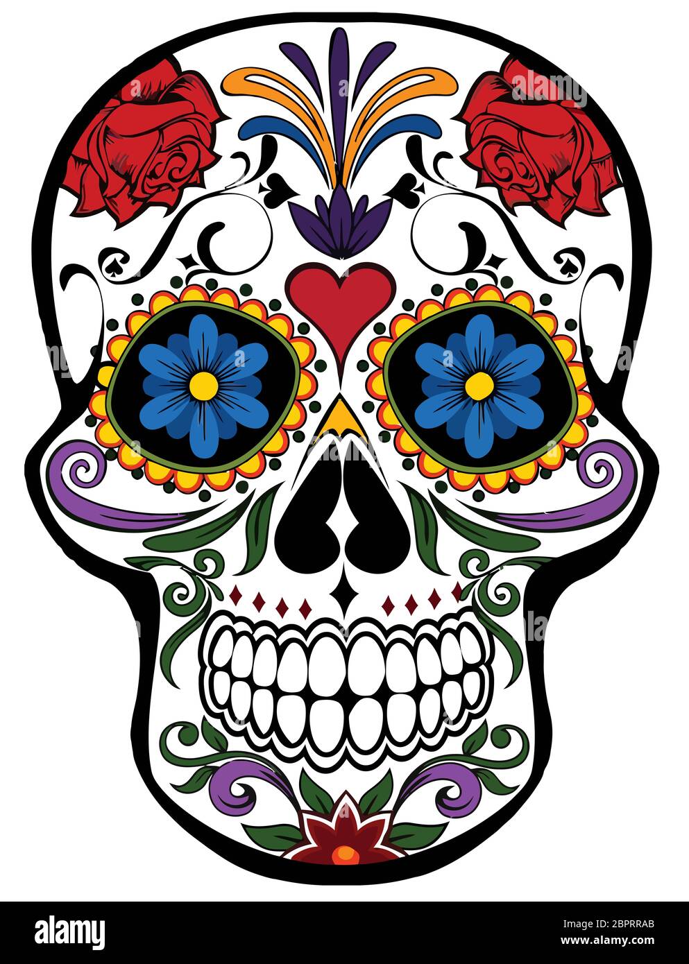 calavera skull mexican festival celebration dead day illustration Stock ...