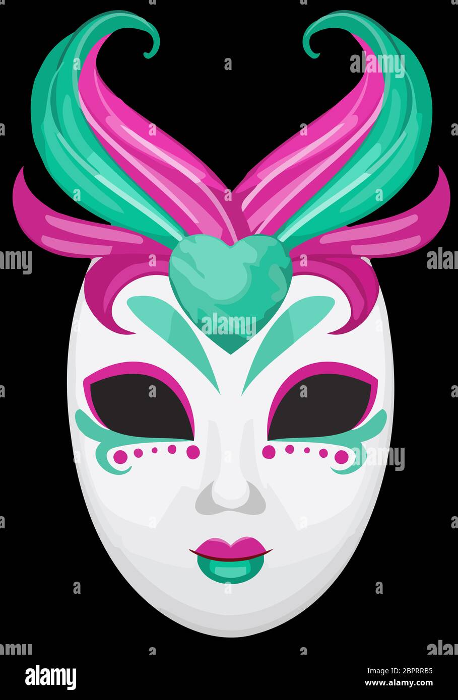 Mardi gras carnival party illustration with mask hi-res stock ...