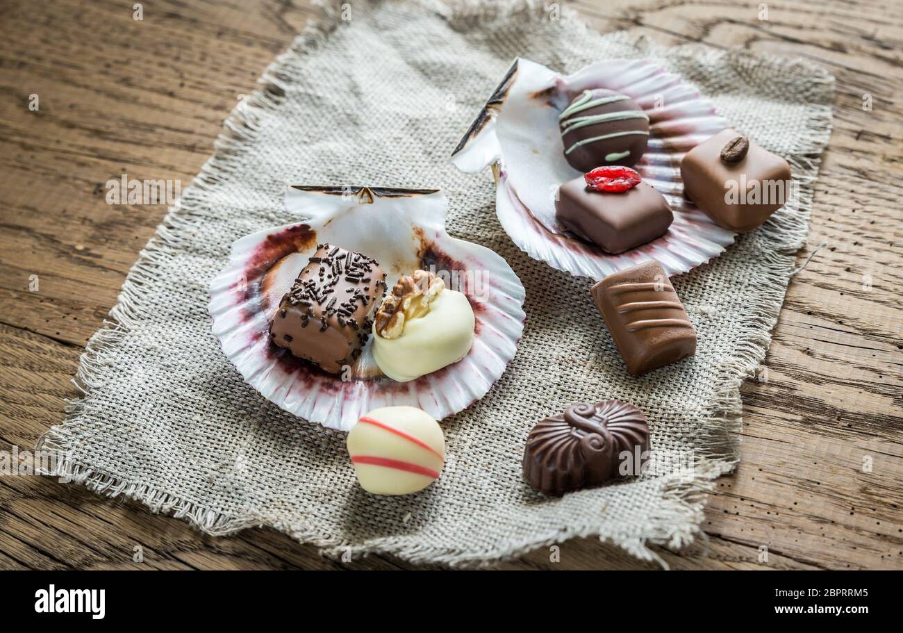 Swiss chocolate candies Stock Photo - Alamy