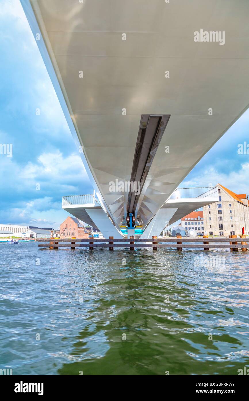 Drawbridge in Copenhagen. Mechanism of the drawbridge of Copenhagen ...