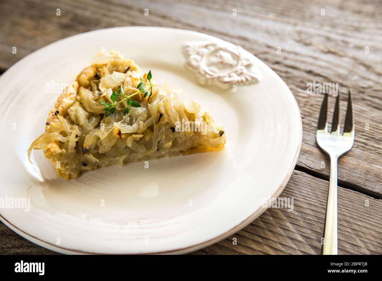 French open onion pie Stock Photo - Alamy