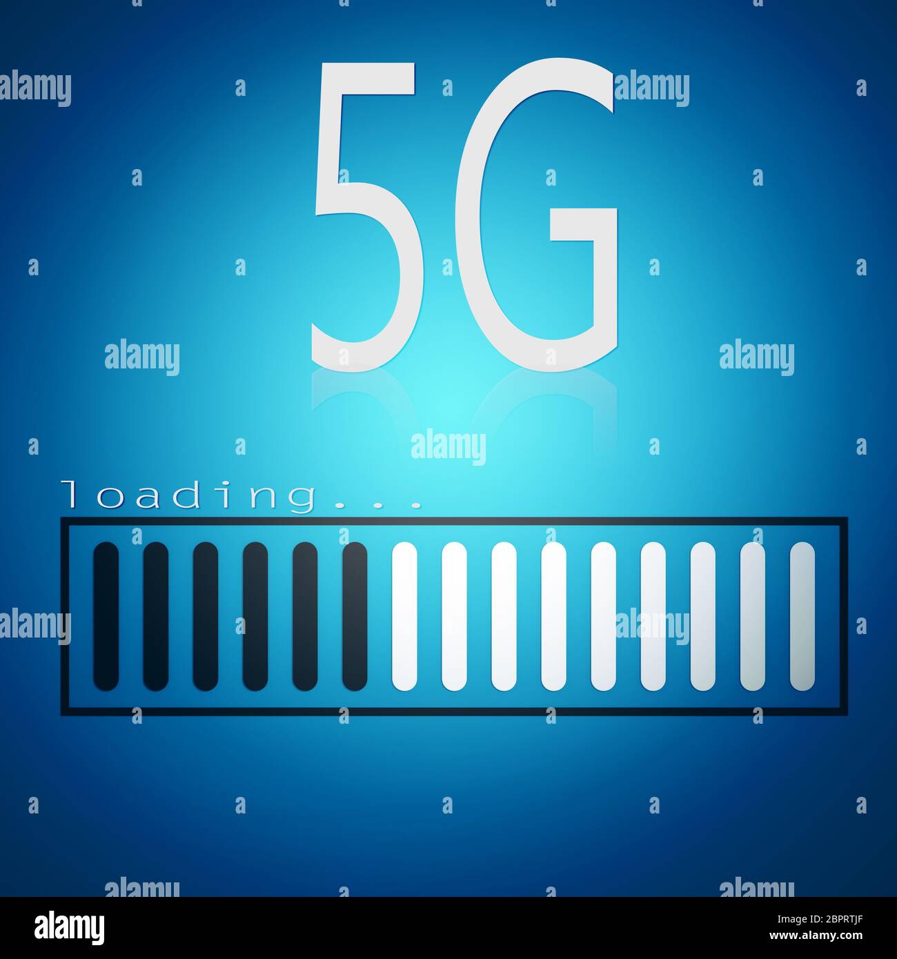 5G word with blue loading bar, 3D rendering Stock Photo - Alamy