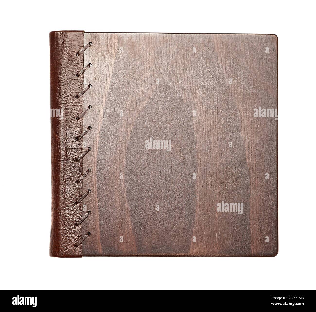 Note book with hard wooden cover Stock Photo - Alamy