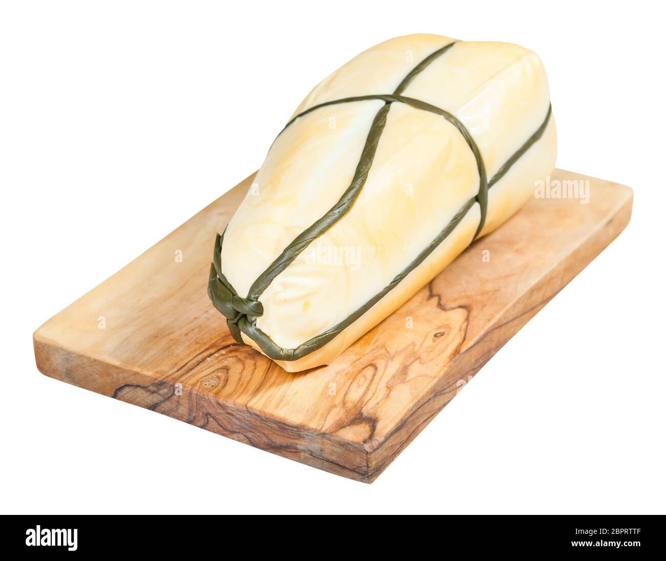 local italian Provola Affumicata (smoked provola) cheese on olive wood ...