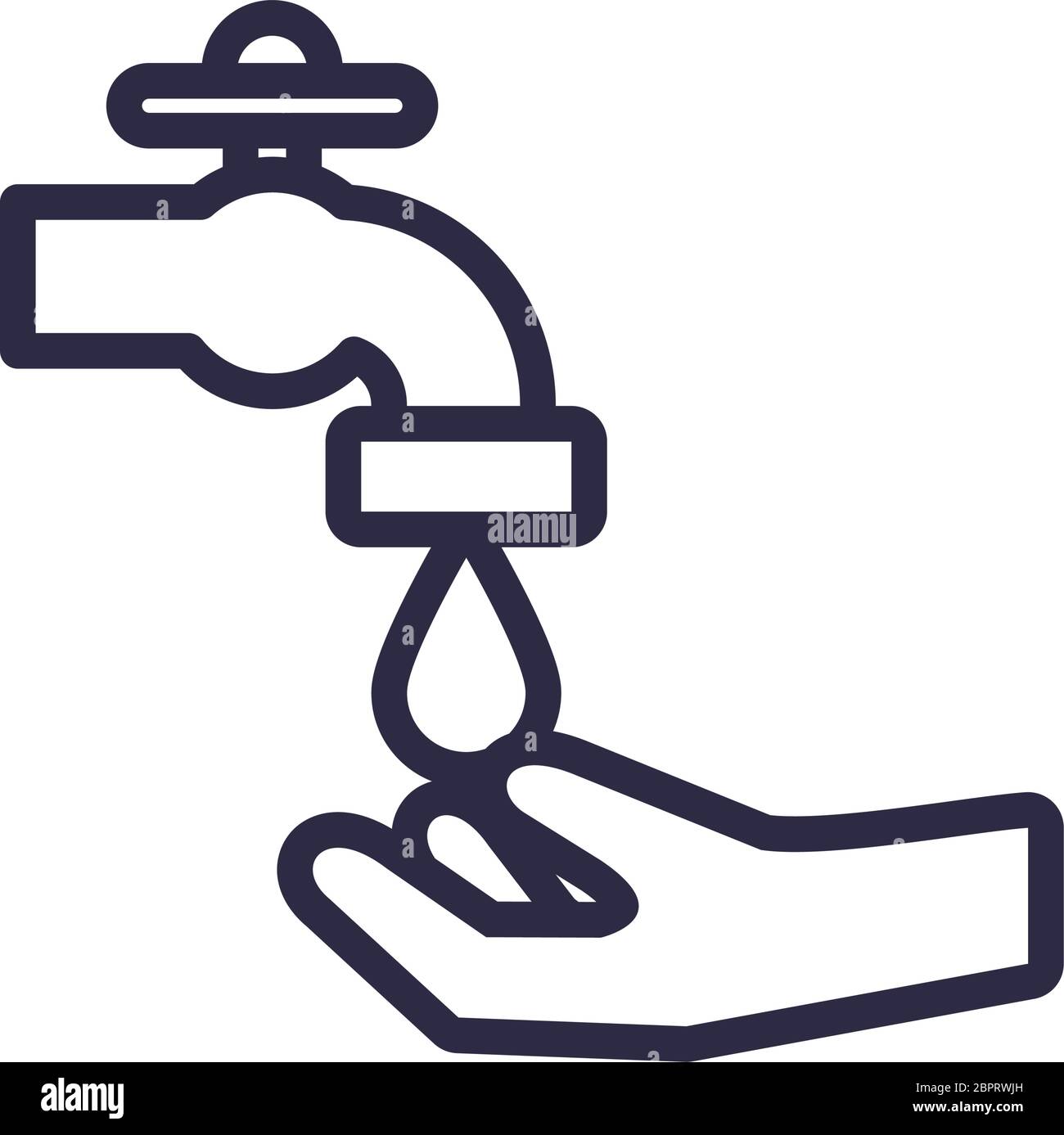 hand human with tap and drop line style Stock Vector Image & Art - Alamy