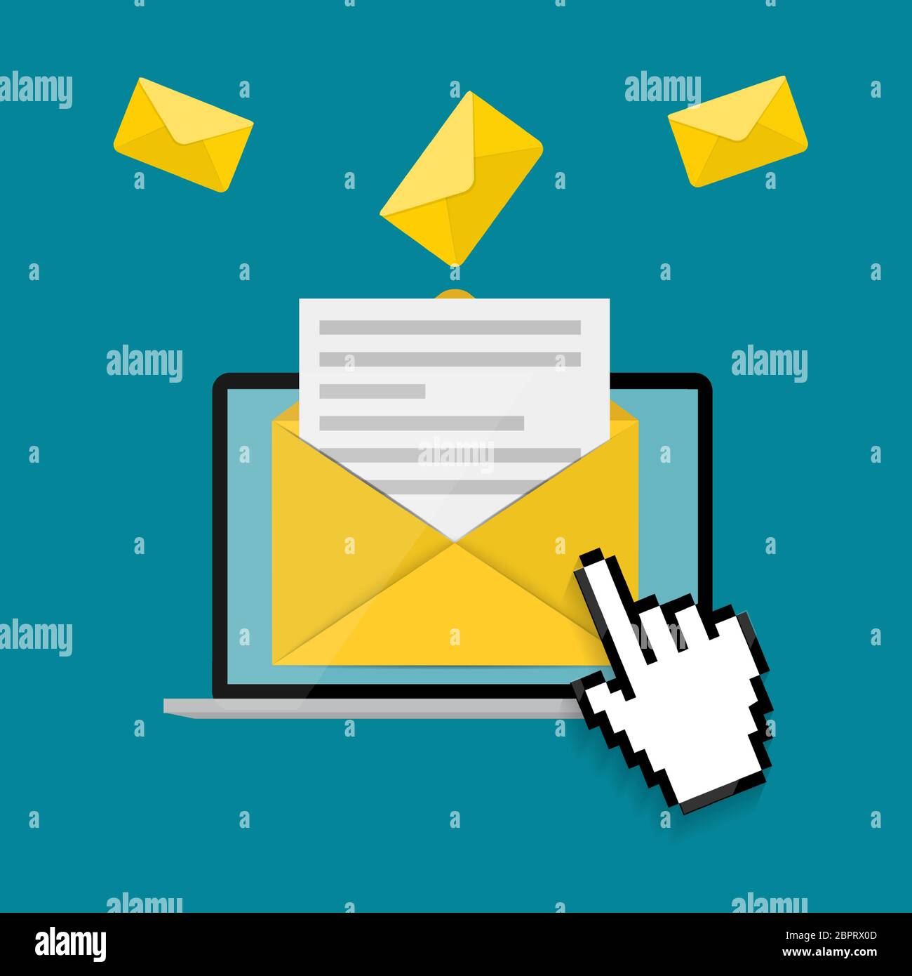 New Email on the laptop screen notification concept. Vector ...