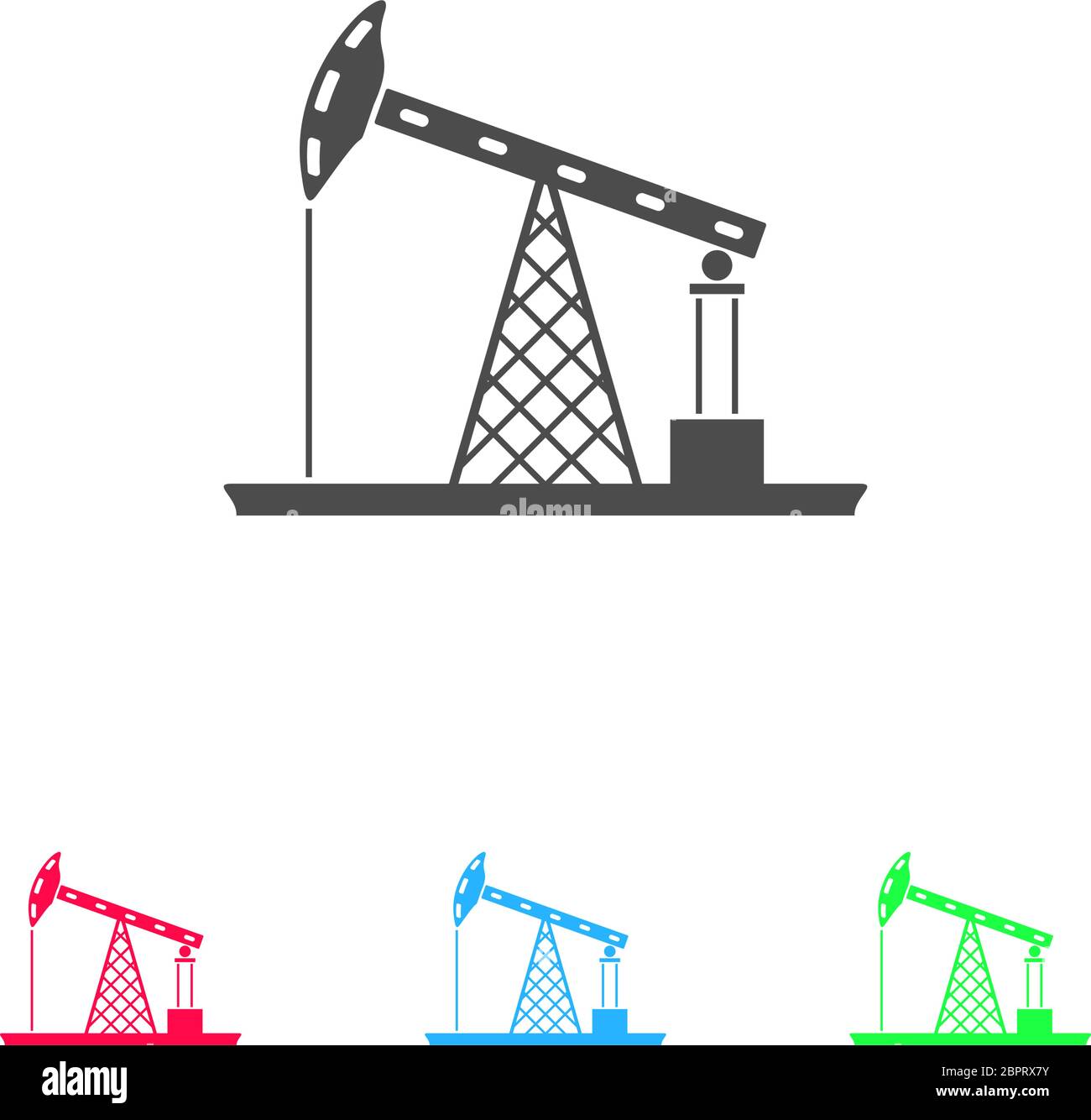 Oil Rig icon flat. Color pictogram on white background. Vector ...
