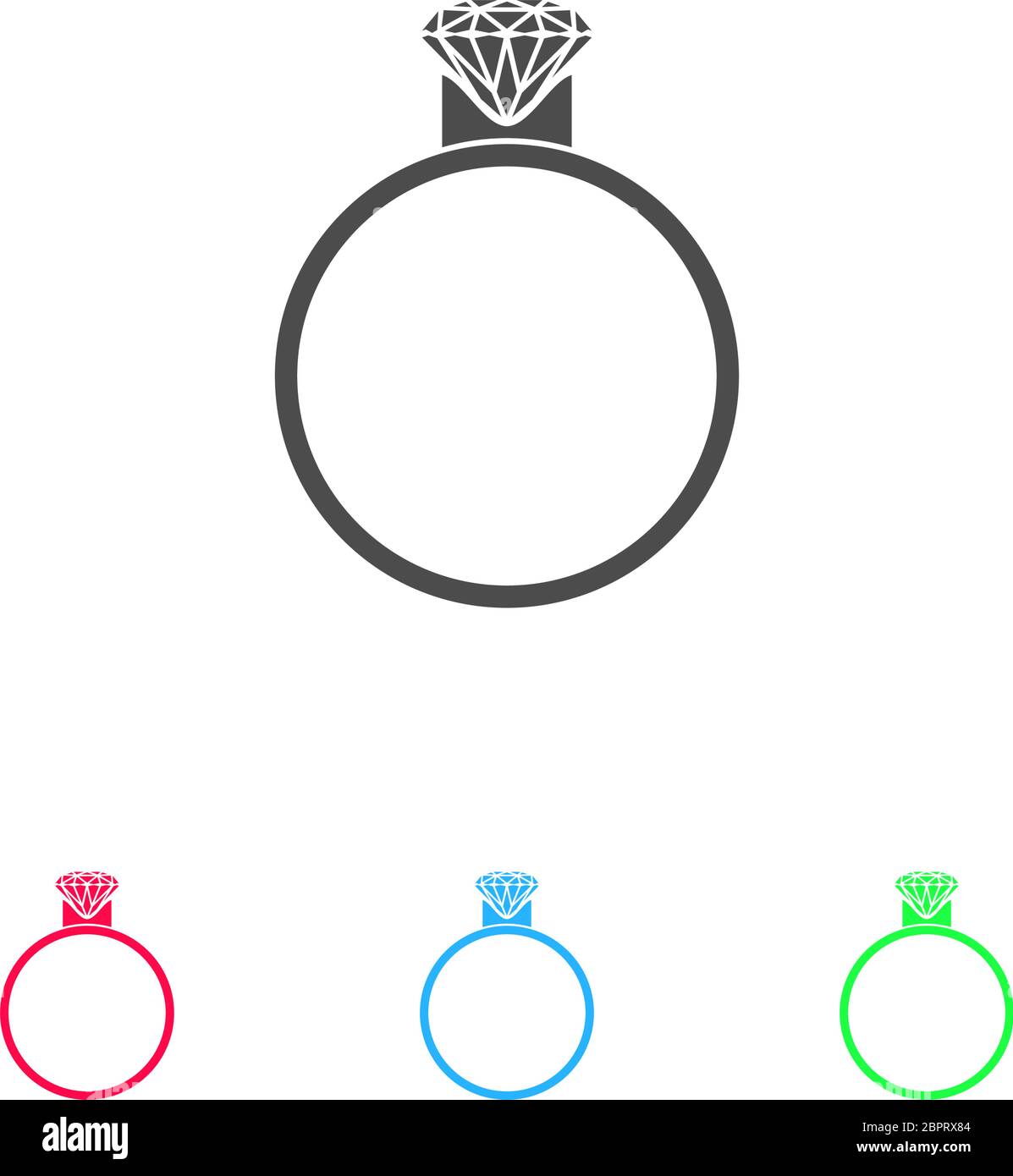 Diamond ring icon flat. Color pictogram on white background. Vector ...