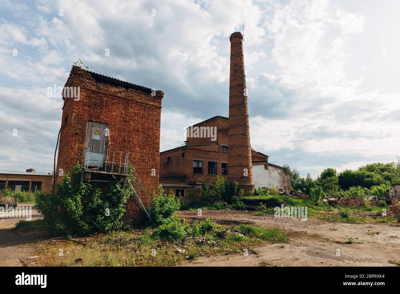 Territory of abandoned industrial area waiting for demolition or ...