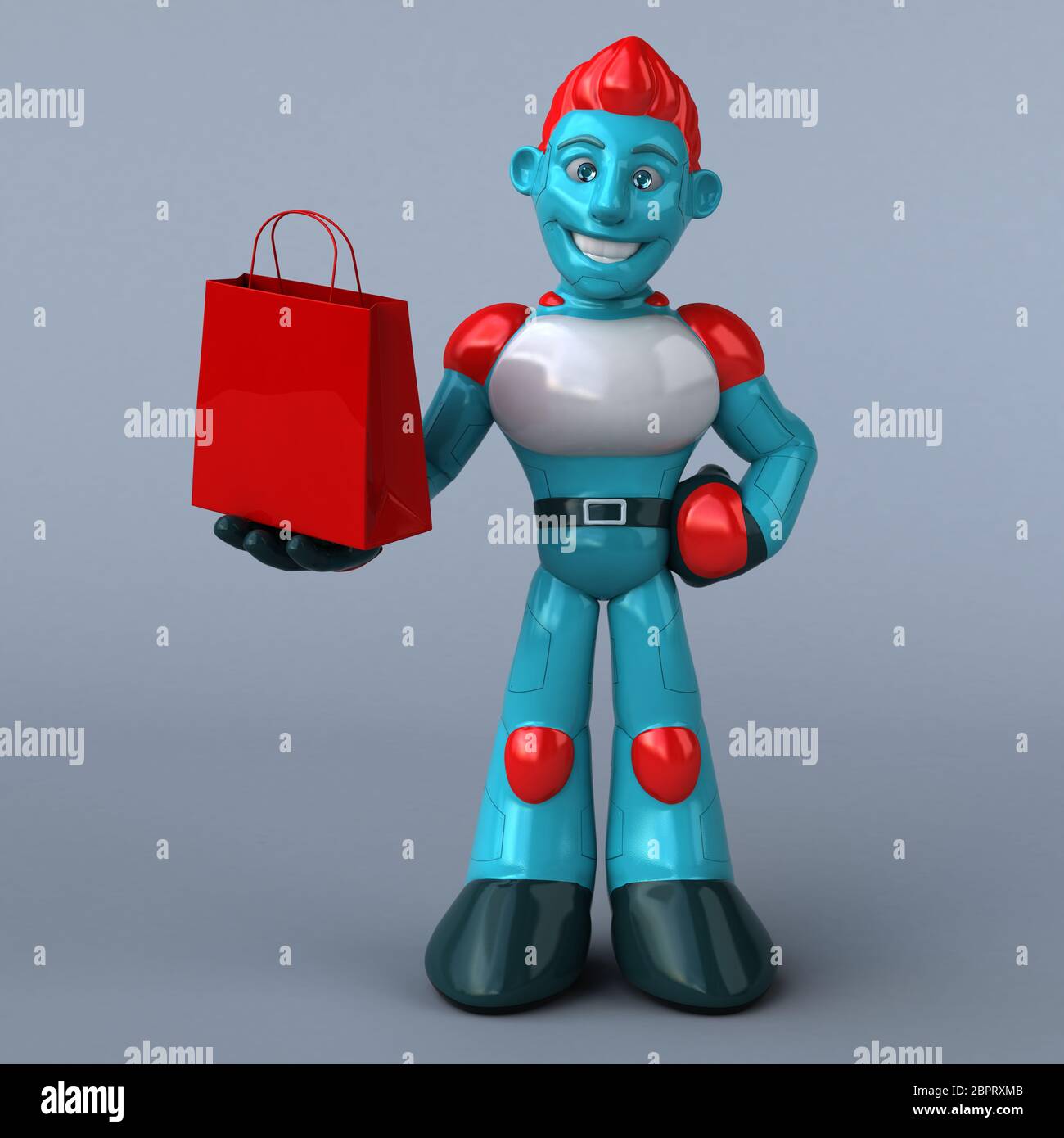 Red Robot - 3D Illustration Stock Photo - Alamy