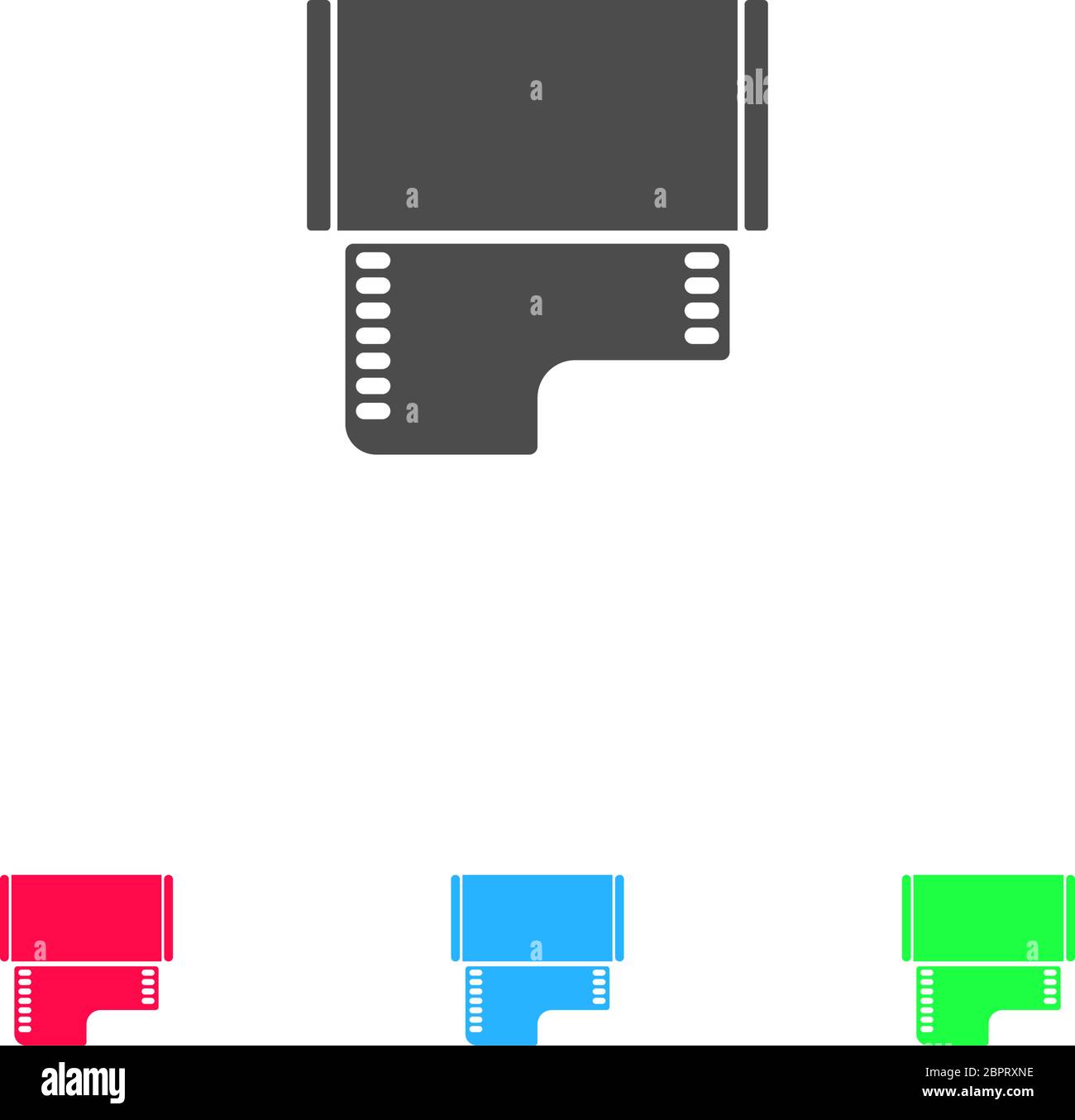 Film icon flat. Color pictogram on white background. Vector ...