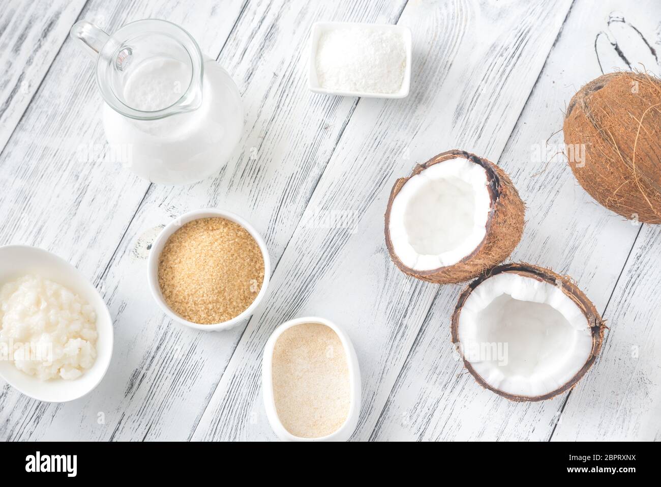 Assortment of coconut food Stock Photo - Alamy
