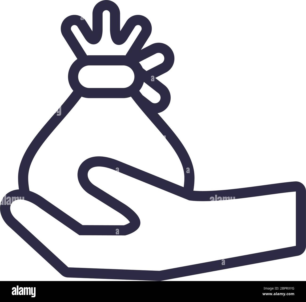 hand lifting coins sack line style icon Stock Vector Image & Art - Alamy