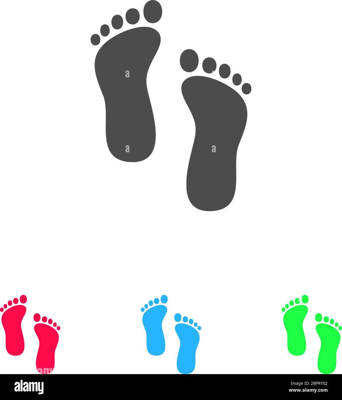 Footprint icon flat. Color pictogram on white background. Vector ...