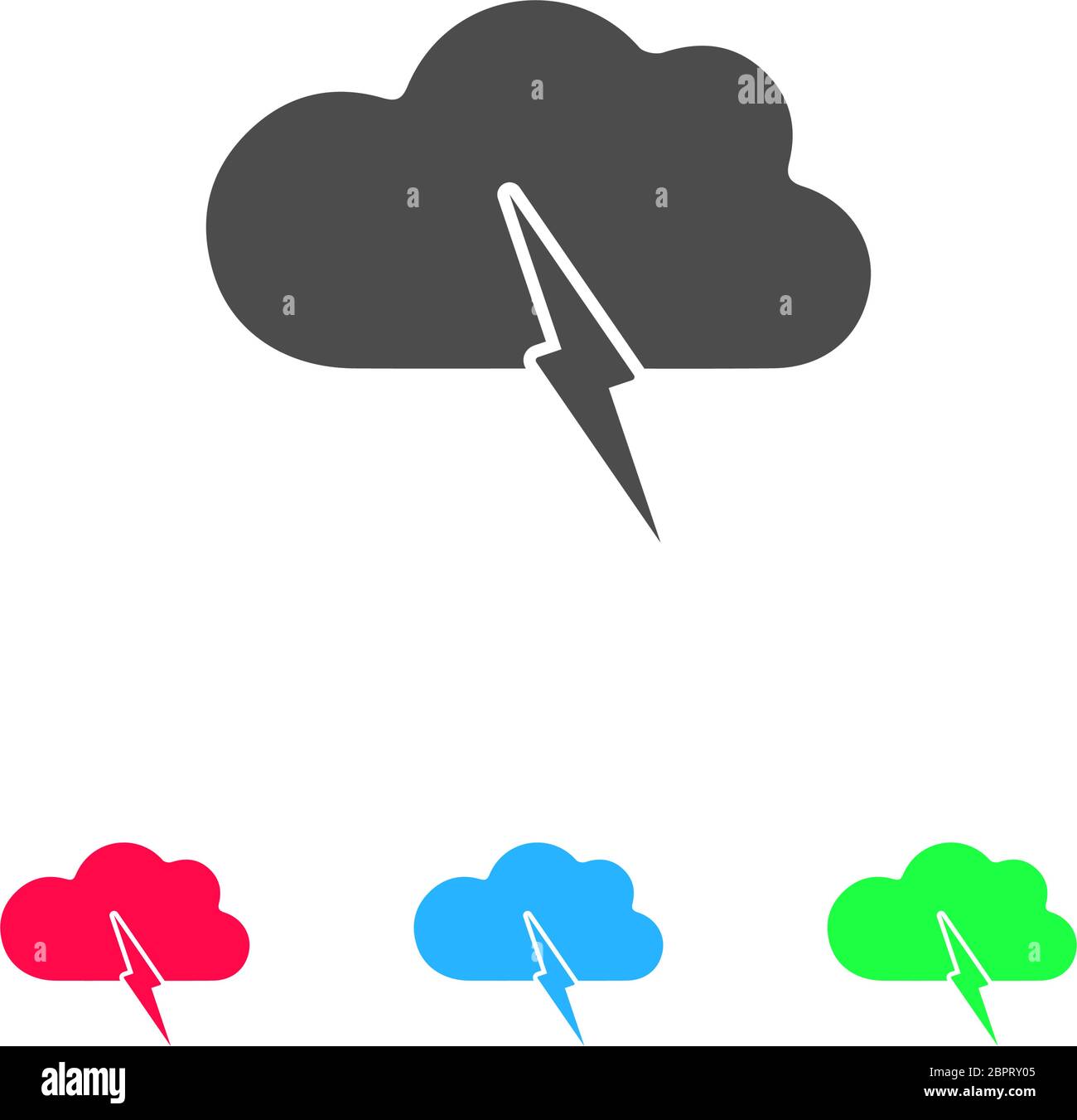 Storm icon flat. Color pictogram on white background. Vector ...