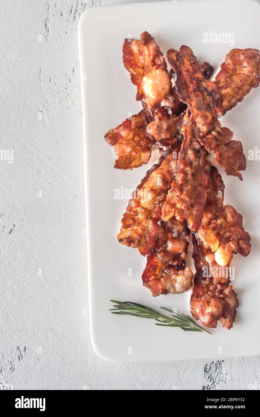 Fried bacon strips on hi-res stock photography and images - Alamy
