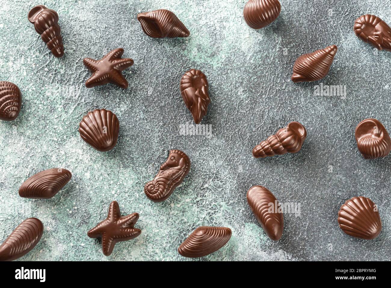 Chocolate candies in the shape of seafood Stock Photo - Alamy