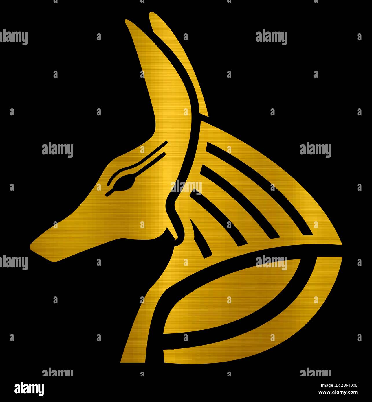 ancient egypt chacal head god golden illlustration Stock Photo - Alamy