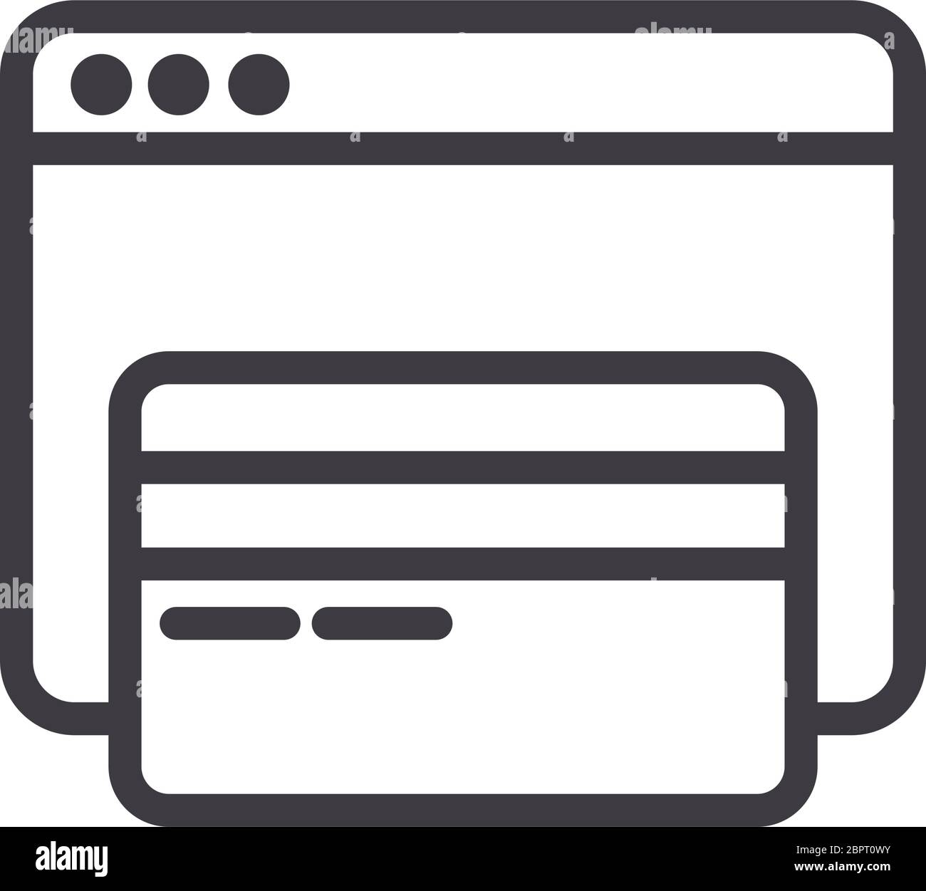 credit card in webpage template line style Stock Vector Image & Art - Alamy
