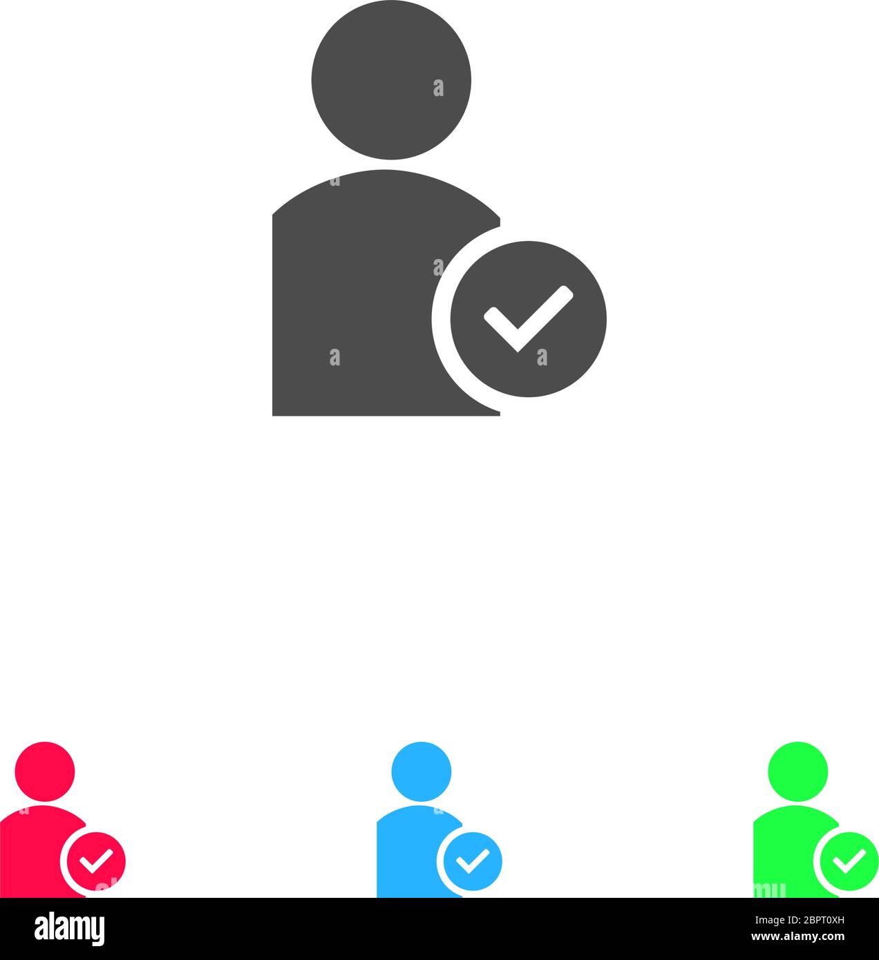 User check icon flat. Color pictogram on white background. Vector ...