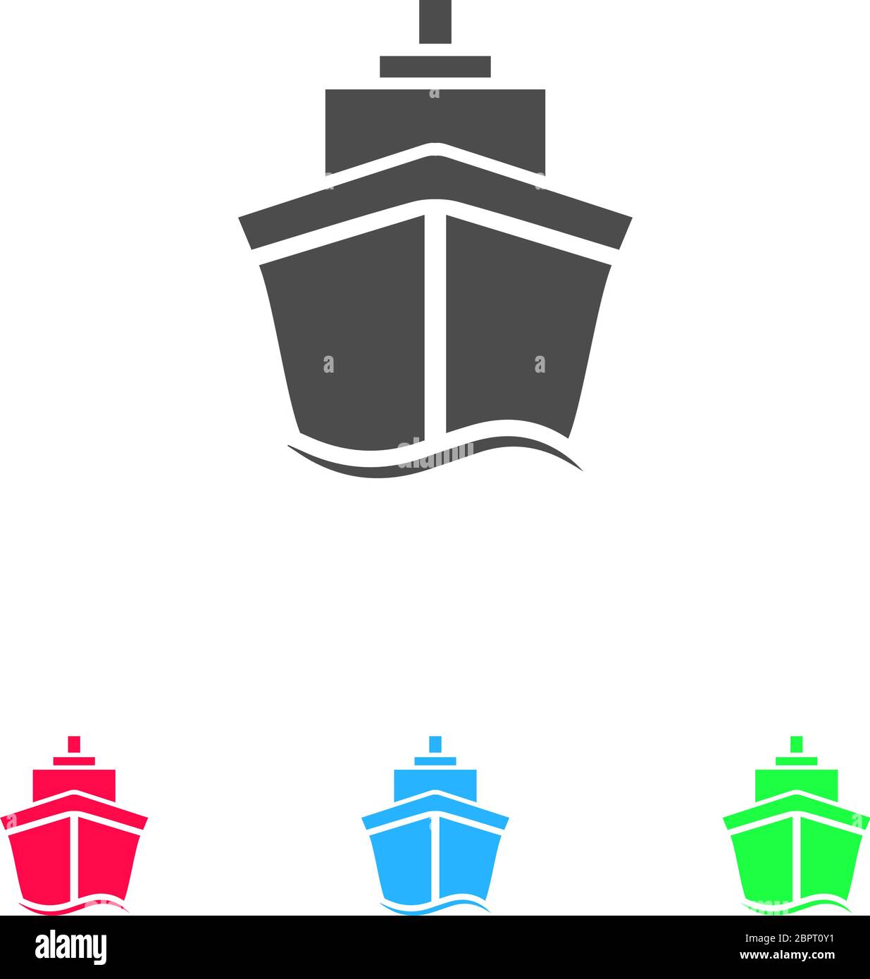 Ship icon flat. Color pictogram on white background. Vector ...
