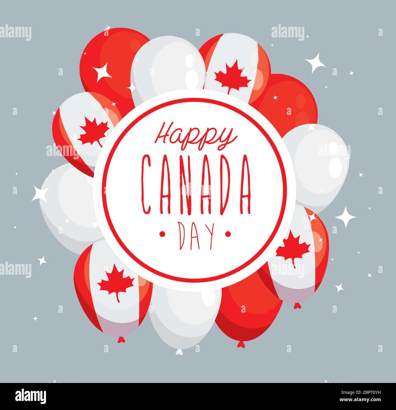 happy canada day with balloons helium decoration Stock Vector Image ...