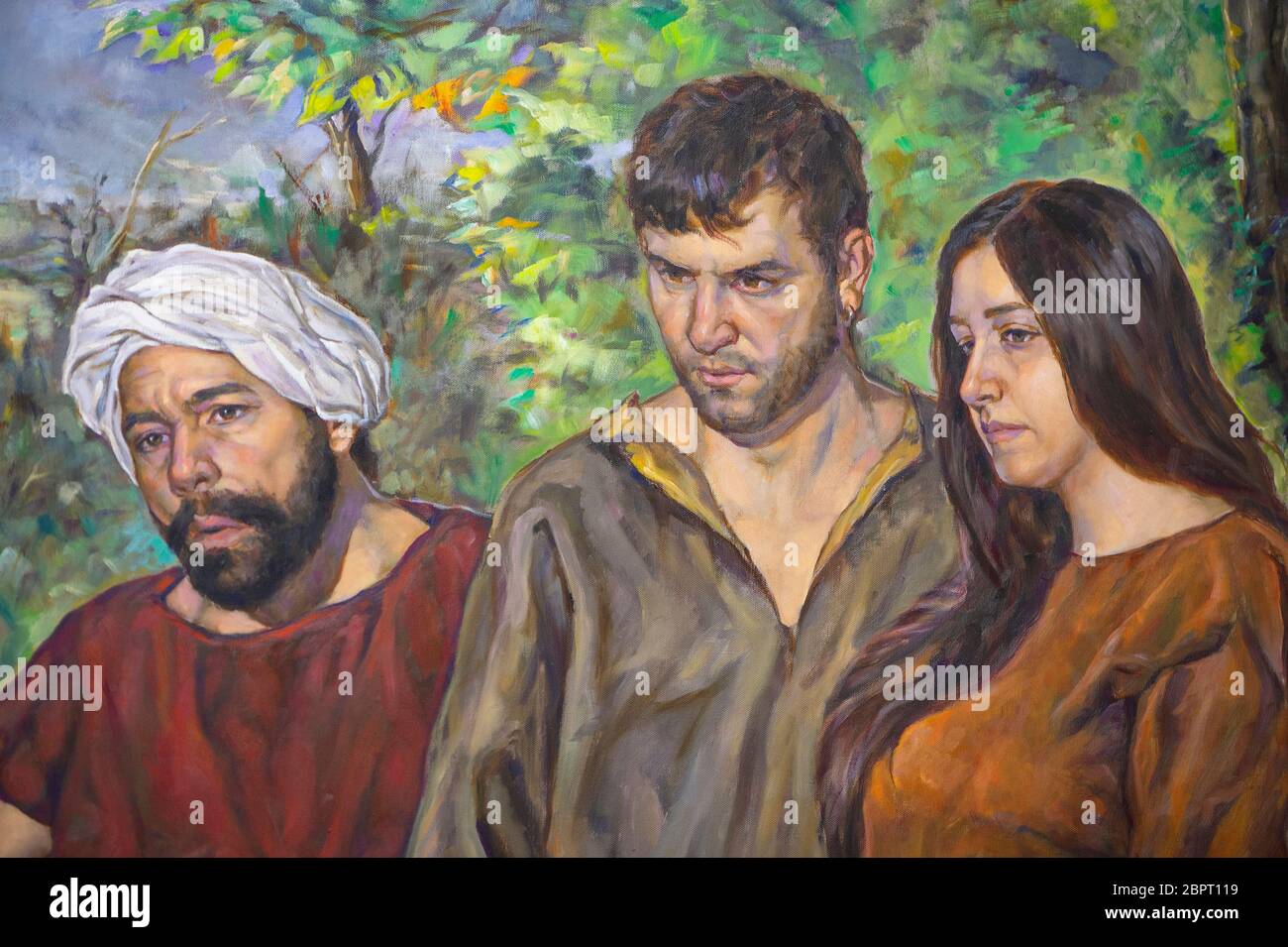 oil on canvas of a group of men Stock Photo - Alamy