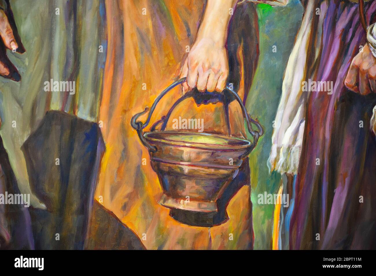 copper bowl painted in oil on canvas Stock Photo - Alamy