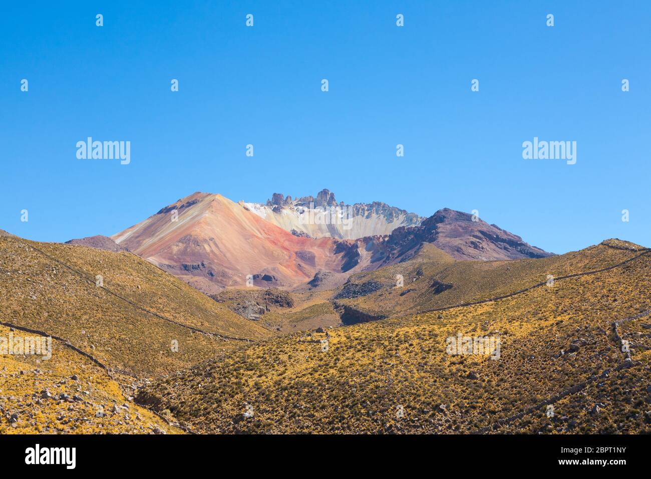Tunupa volcano from Chatahuana viewpoint. Salar de Uyuni, Bolivia ...