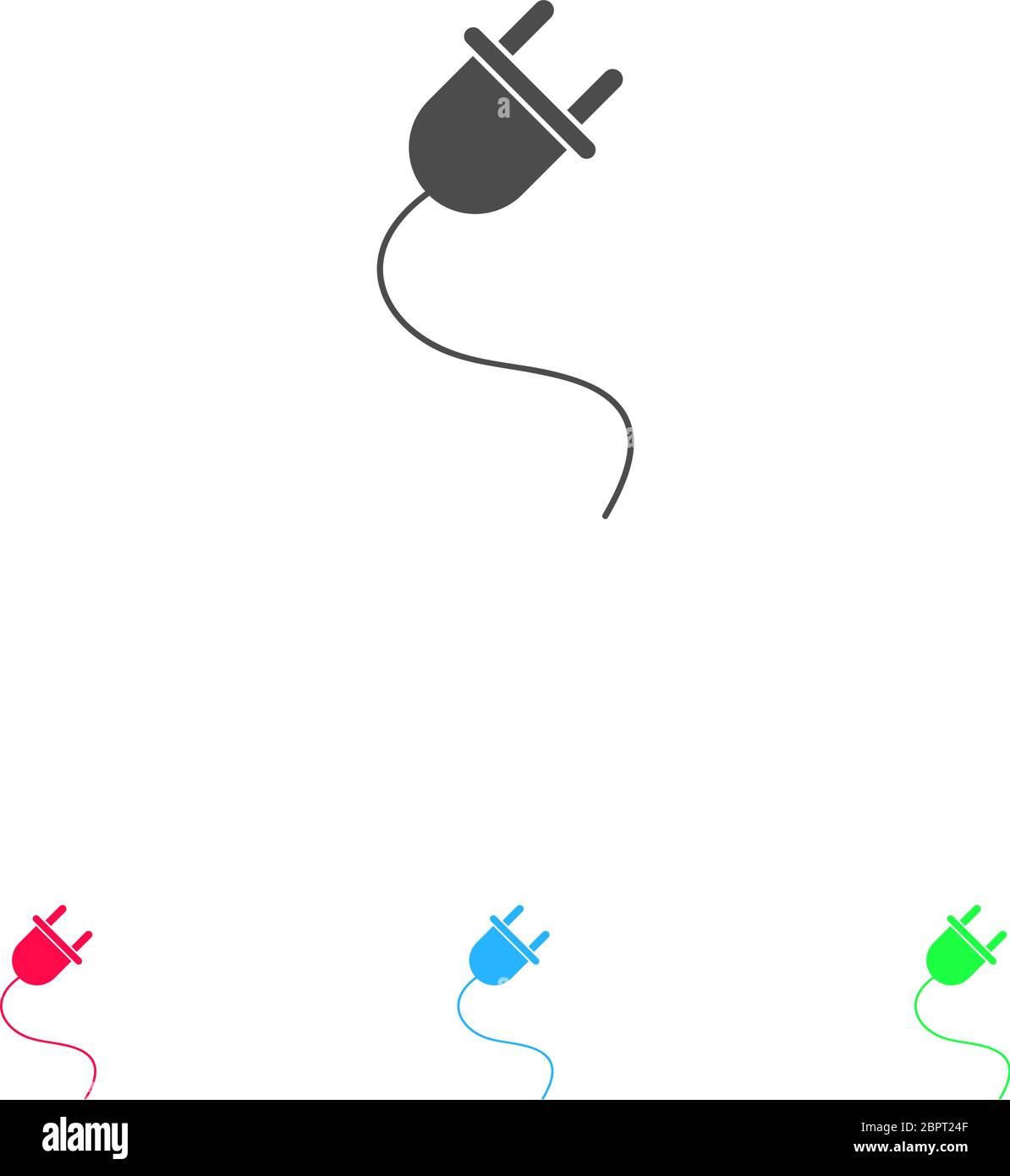 Power cord icon flat. Color pictogram on white background. Vector ...