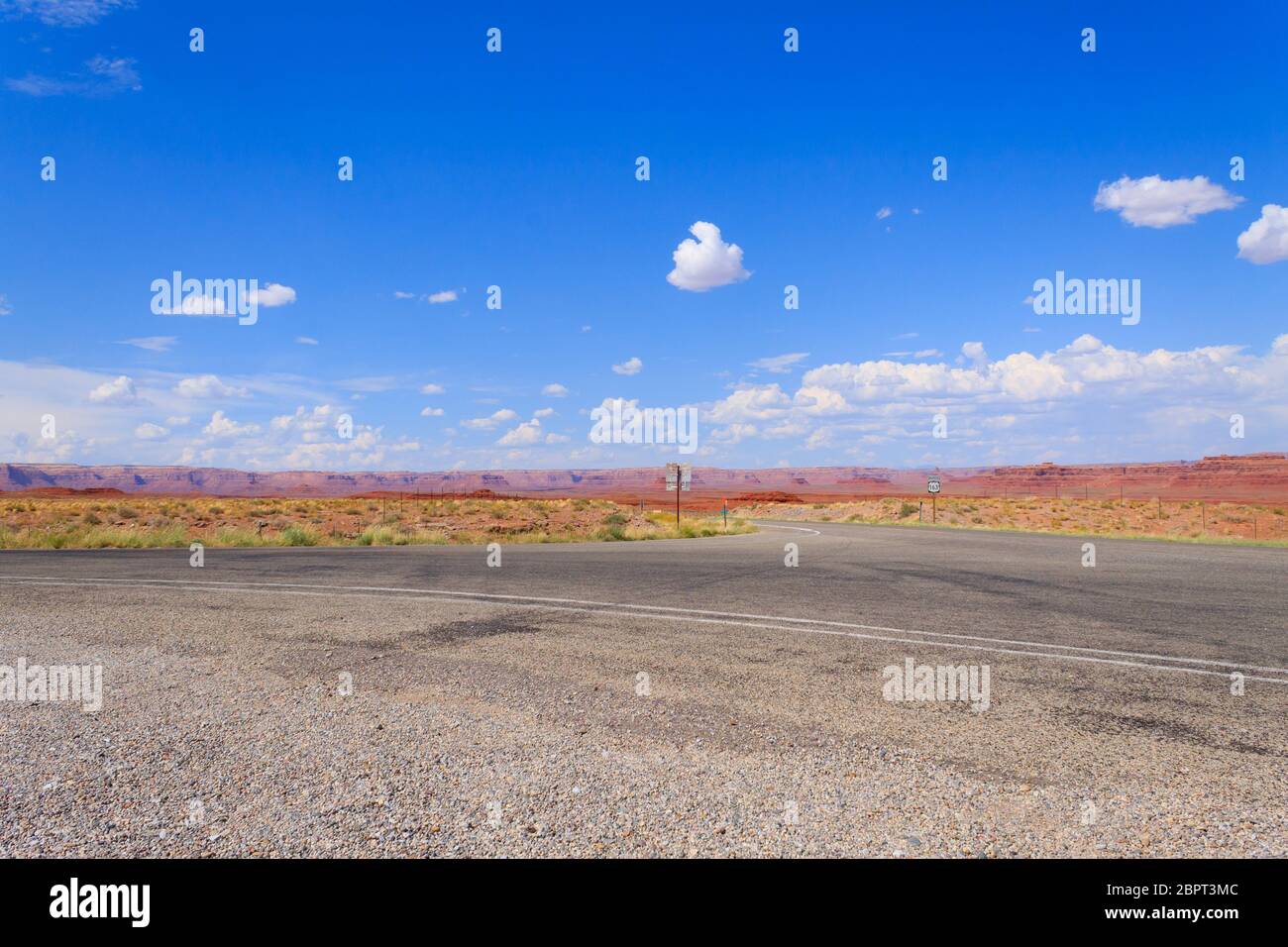 Road in perspective, Arizona highway, United States of America Stock ...