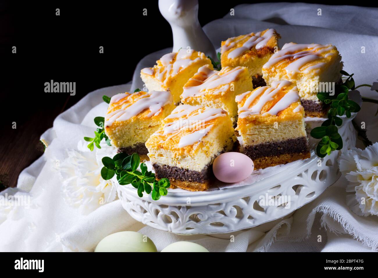 delicious easter poppy seed cake with white glaze Stock Photo - Alamy