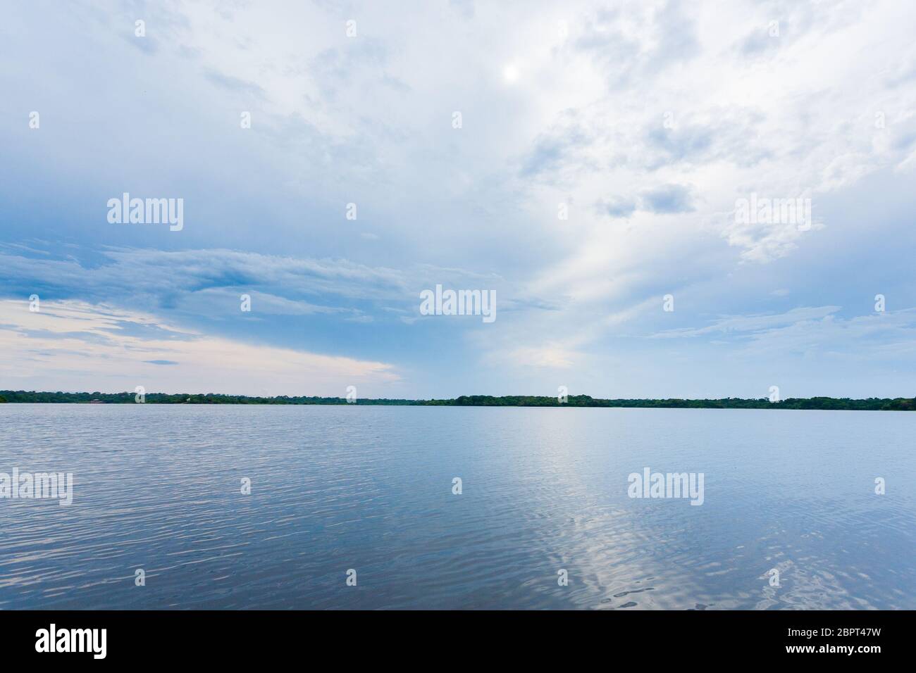 Panorama from Amazon rainforest, Brazilian wetland region. Navigable ...