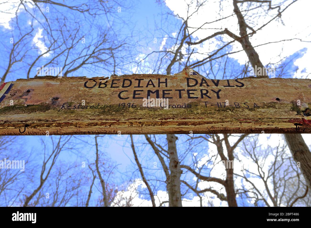 Old cemetery sign Long Island New York Stock Photo - Alamy