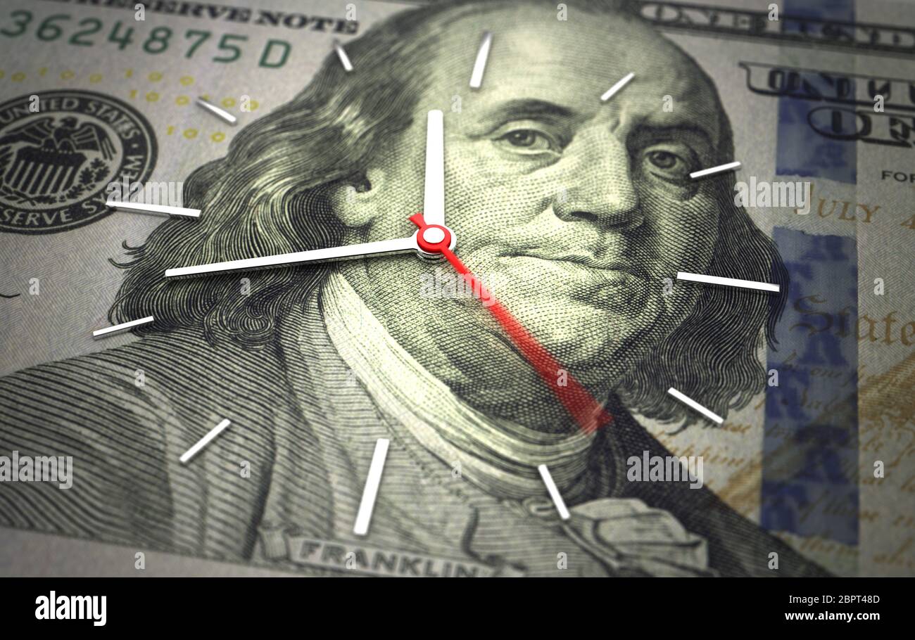 Time and American Dollar. Time is money concept Stock Photo - Alamy