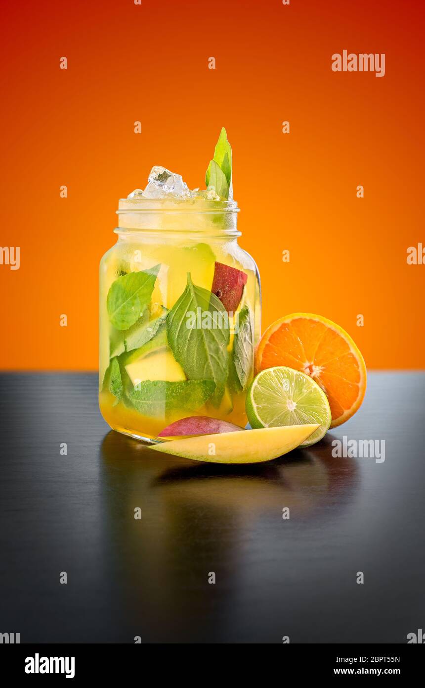 Homemade Mango Basil Lemonade Stock Photo - Alamy
