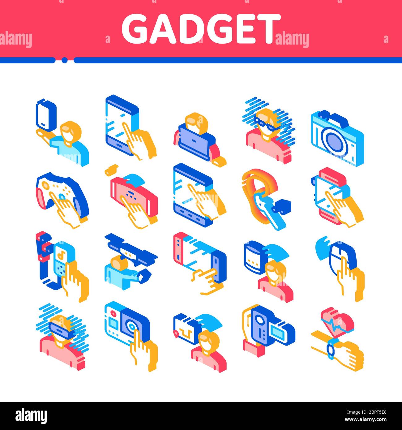 Gadget And Device Isometric Icons Set Vector Stock Vector Image And Art