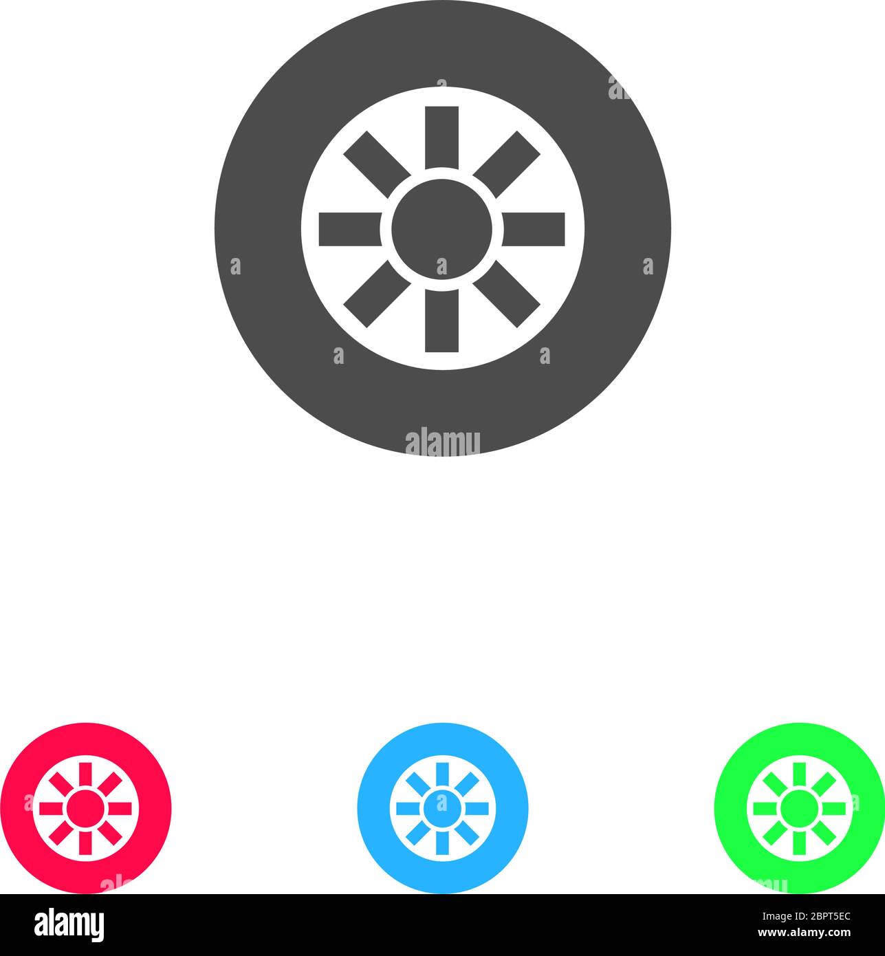 Tire icon flat. Color pictogram on white background. Vector ...