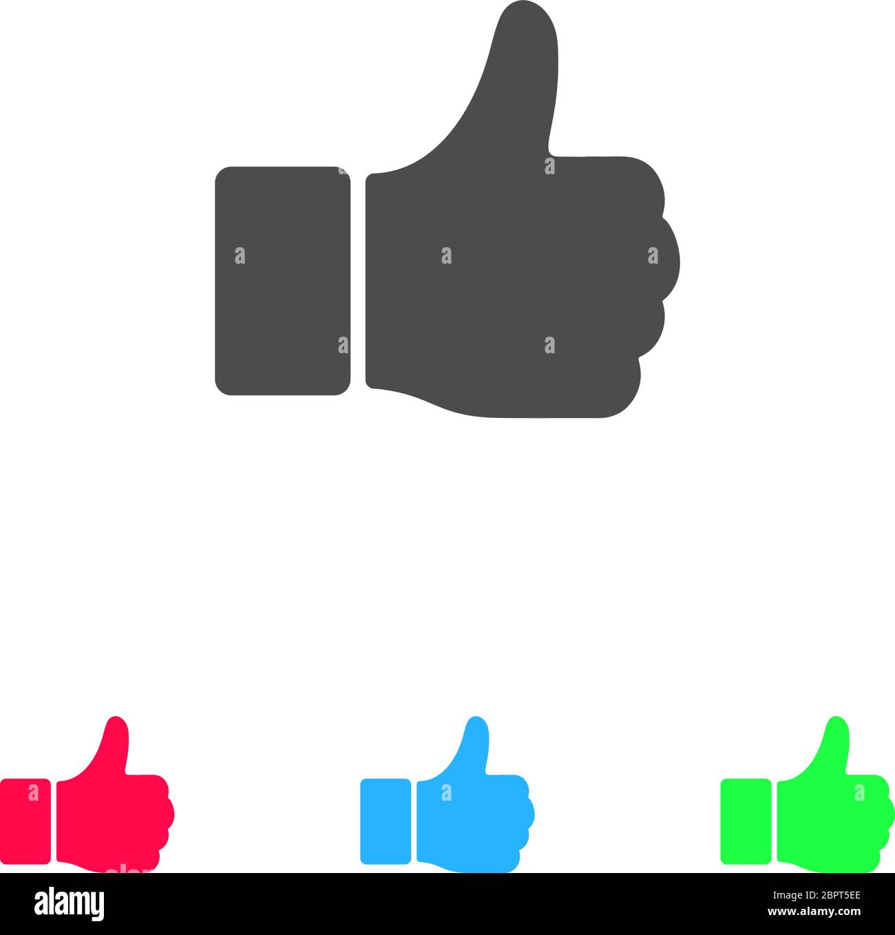 Thumb Up icon flat. Color pictogram on white background. Vector ...