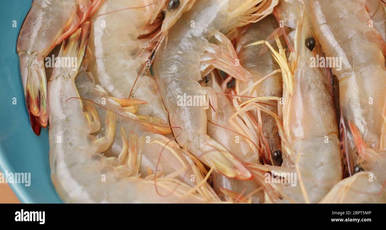 Fresh raw uncooked shrimp Stock Photo - Alamy