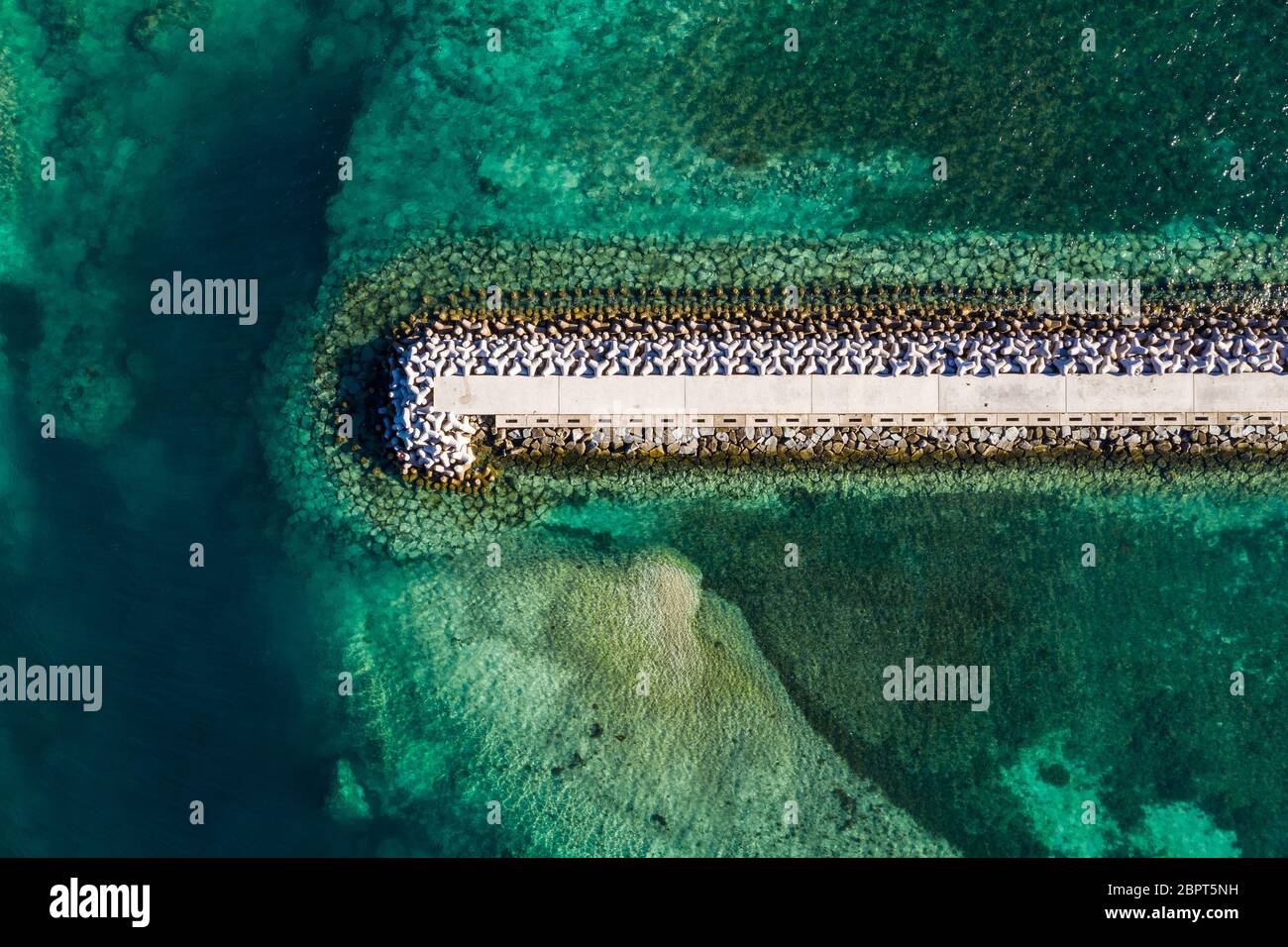 Top down view of Breakwater and sea Stock Photo - Alamy