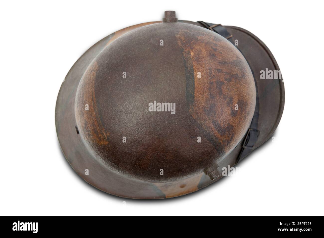 German World War One (Stahlhelm) military helmet isolated on white ...