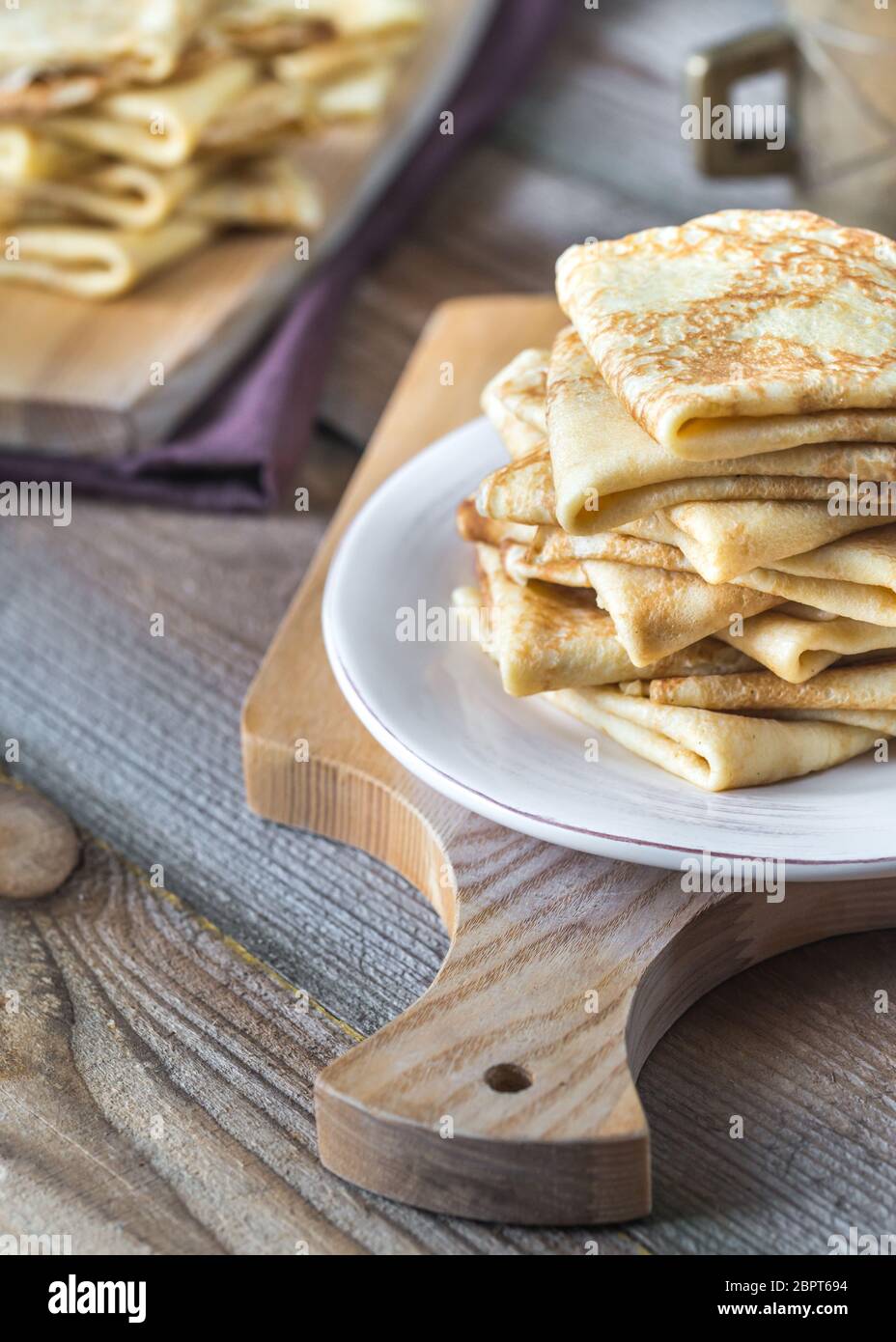 Stack of crepes on the plate Stock Photo - Alamy