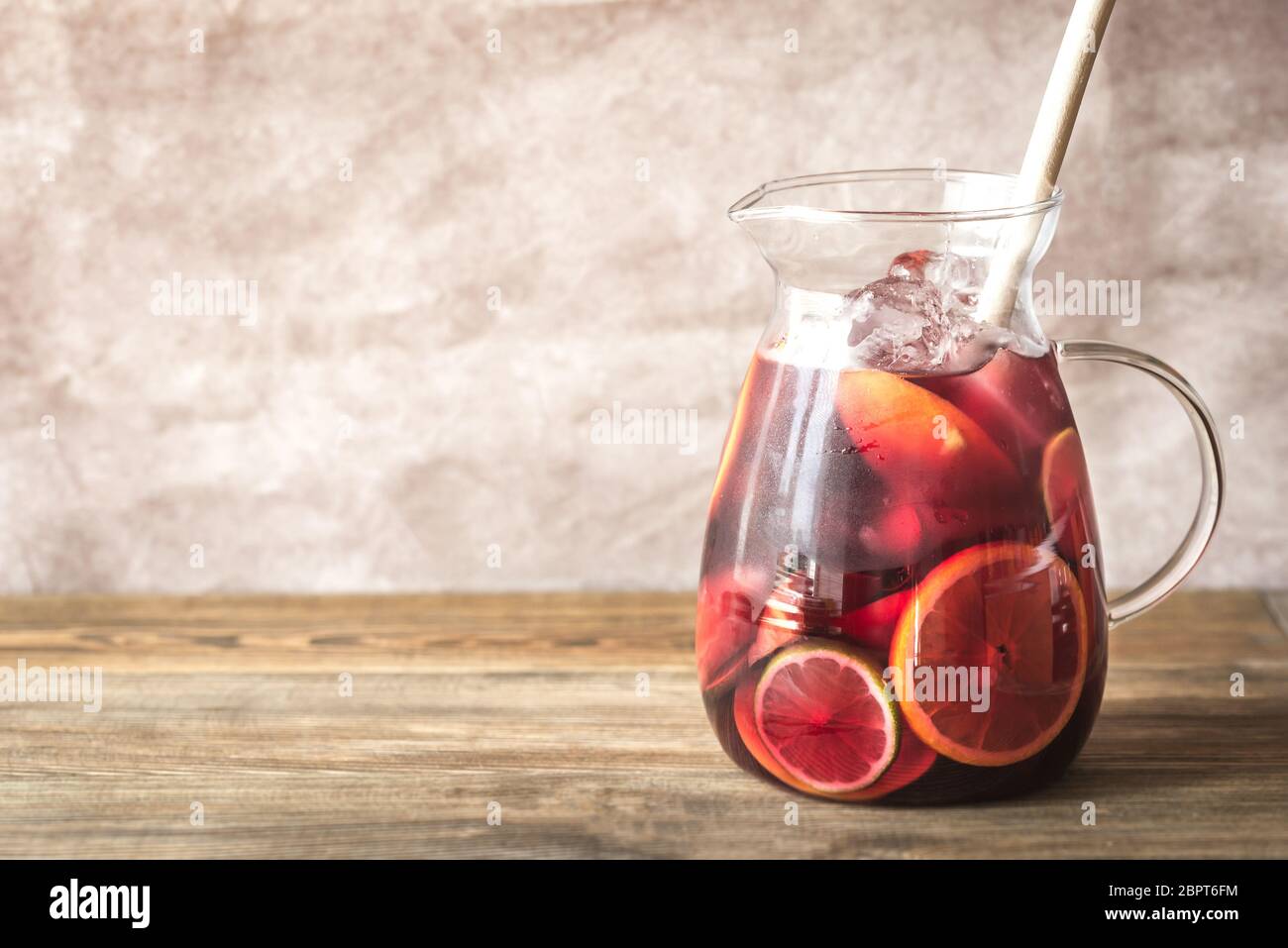 A pitcher of Spanish fruit Sangria Stock Photo - Alamy