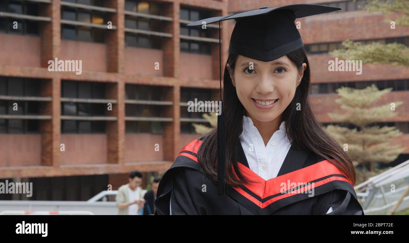 Asian woman get graduation in campus Stock Photo - Alamy