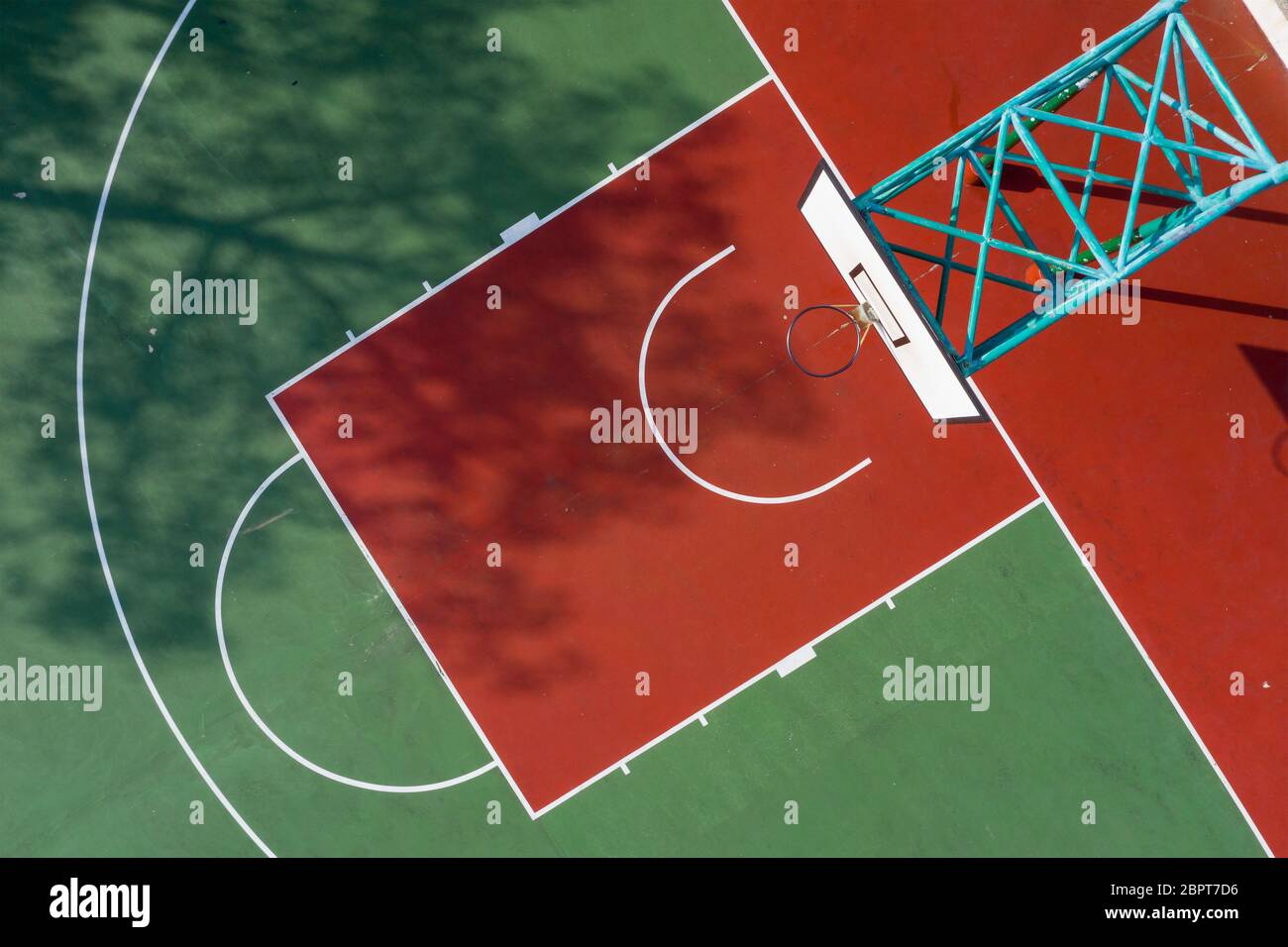 Top view of basketball court Stock Photo - Alamy