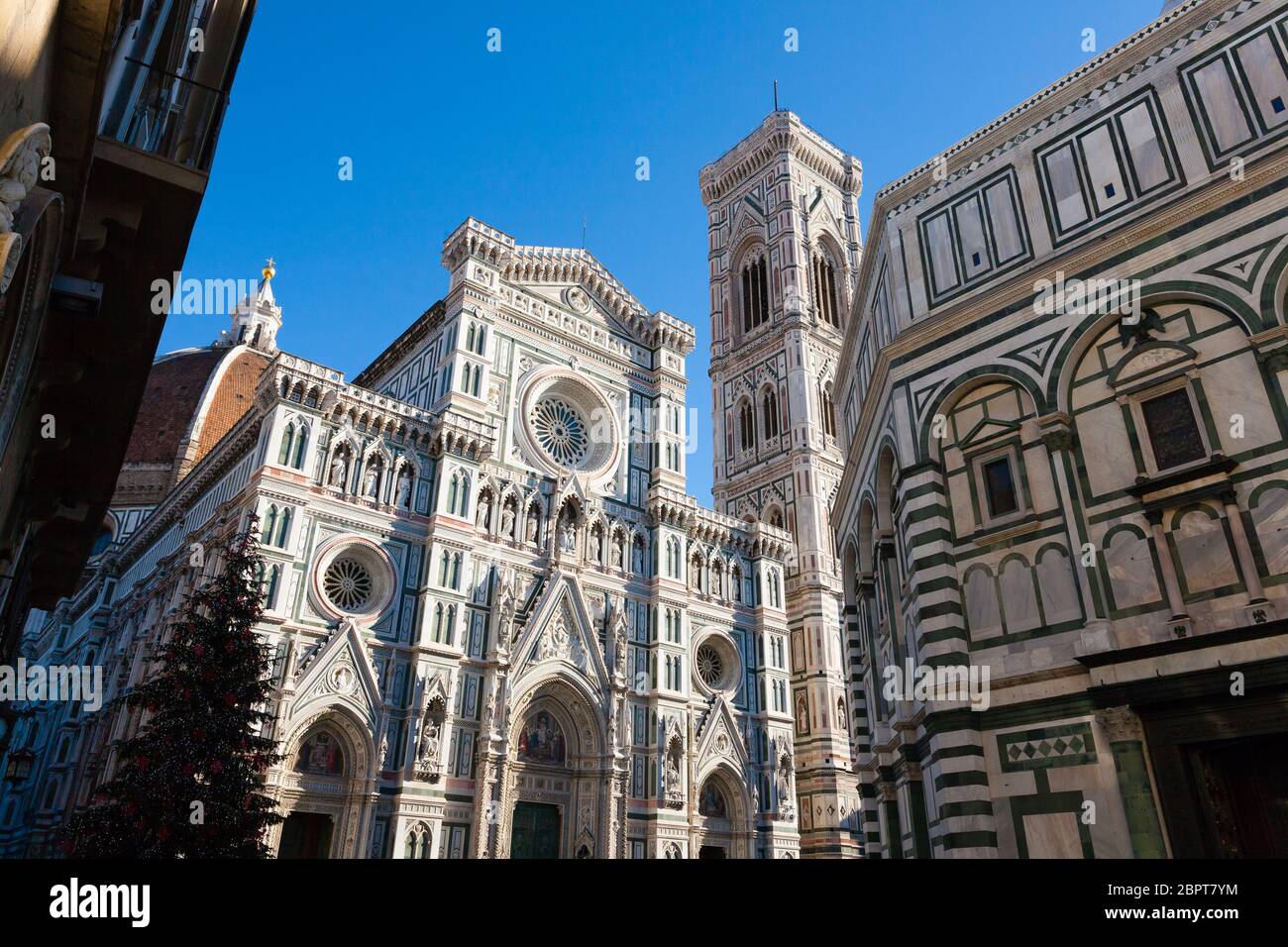 View of Florence Cathedral with Giotto bell tower, Italy. Italian ...