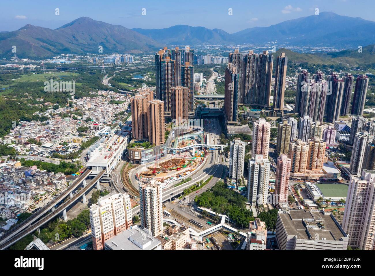 Yuen Long, Hong Kong 21 October 2018:- Hong Kong residential district ...